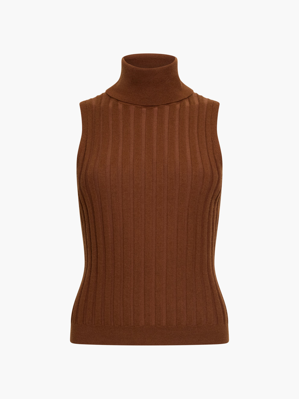 Turtleneck Knitted Tank Sweater Chocolate | French Connection UK