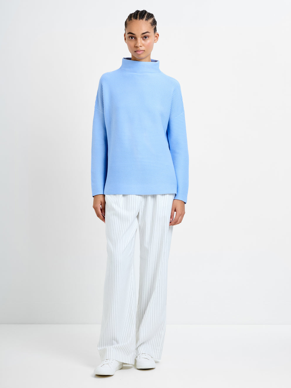 Babysoft Ribbed Mock Neck Jumper Dusted Blue | French Connection UK
