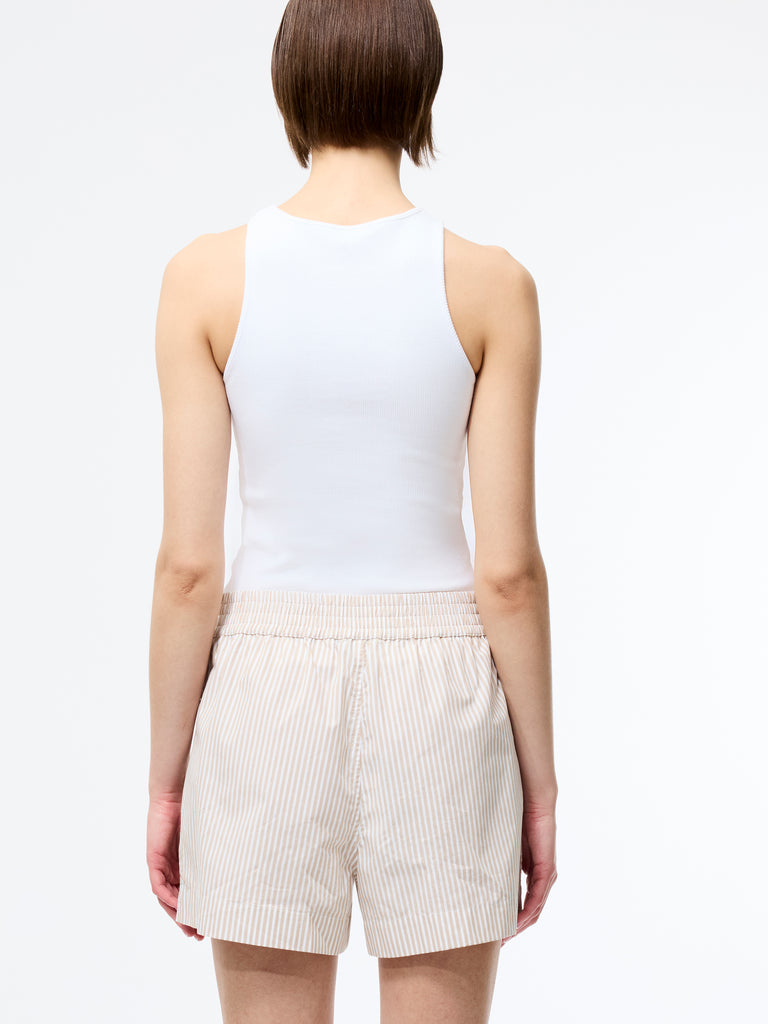 Rhodes Poplin Stripe Pull-On Shorts Incense/Porcelain Cream | French ...