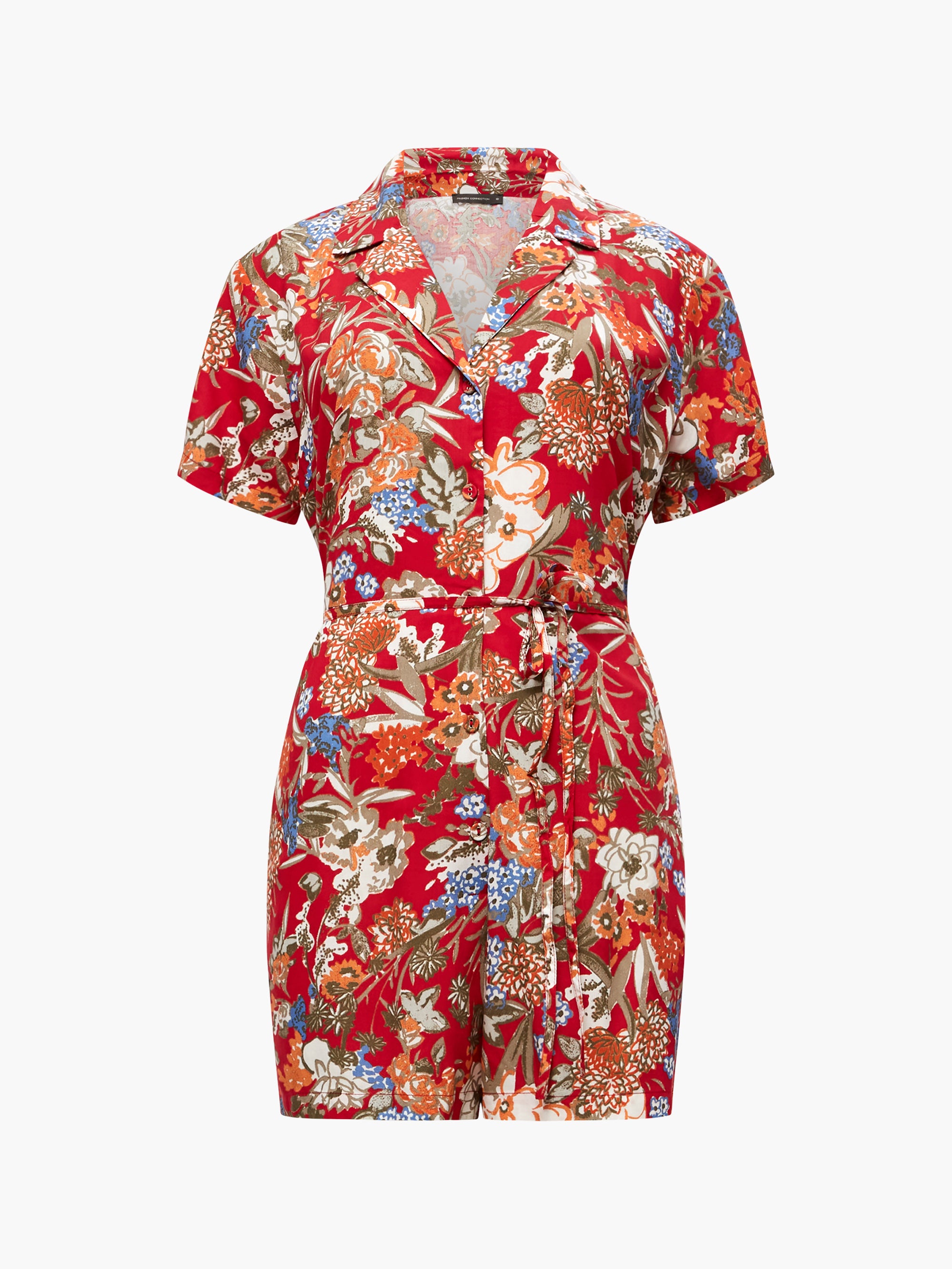 Rever Print Playsuit Poppy Red | French Connection UK