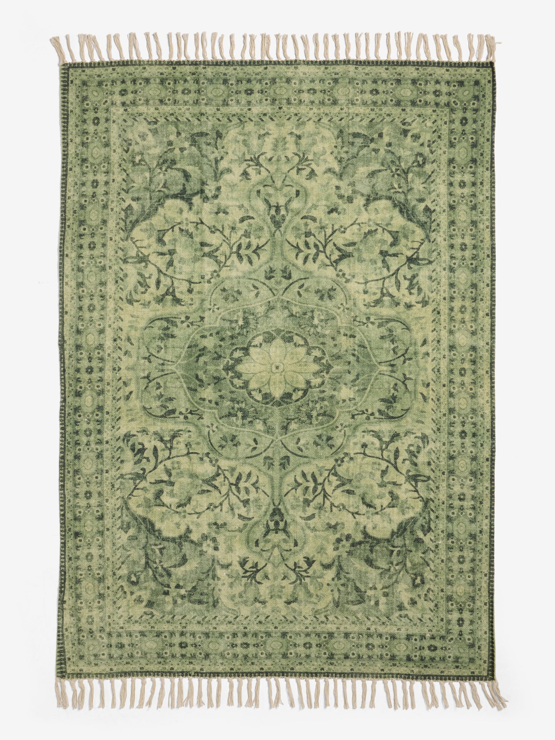 Large Kabir Flatweave Rug Matcha Green | French Connection UK