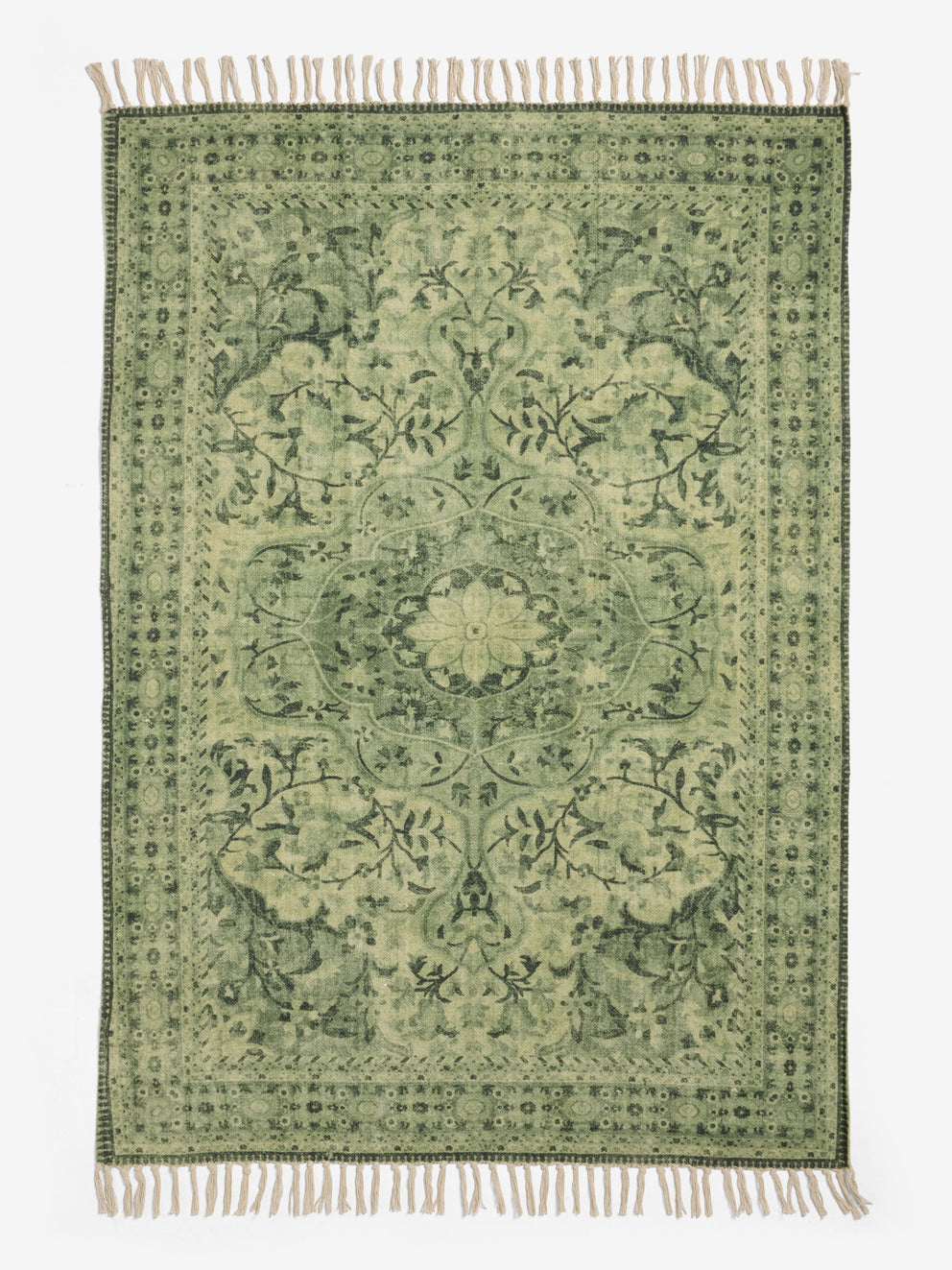 Large Kabir Flatweave Rug Matcha Green | French Connection UK