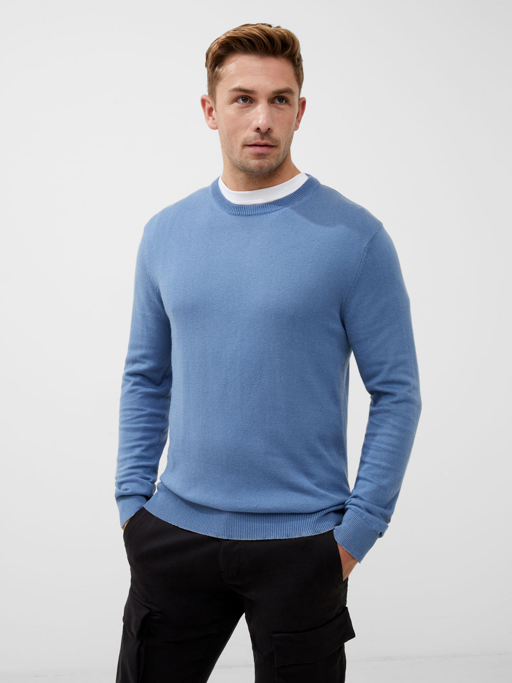 Classic Crew Neck French Connection Jumper Steel Blue | French ...