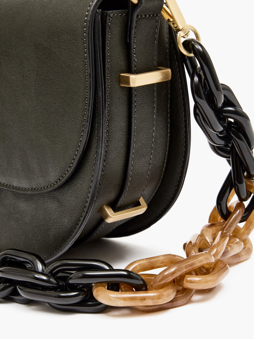 Chain Saddle Bag Green | French Connection UK