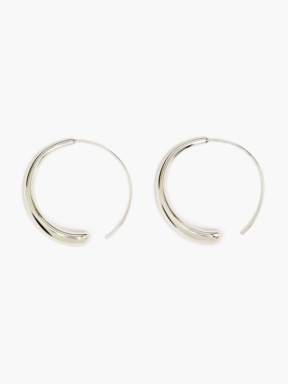 Sculptural Fluid Thread-Through Hoop Earrings Silver | French Connection UK