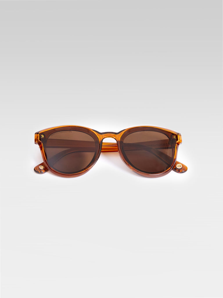 Round Sunglasses Tan | French Connection UK