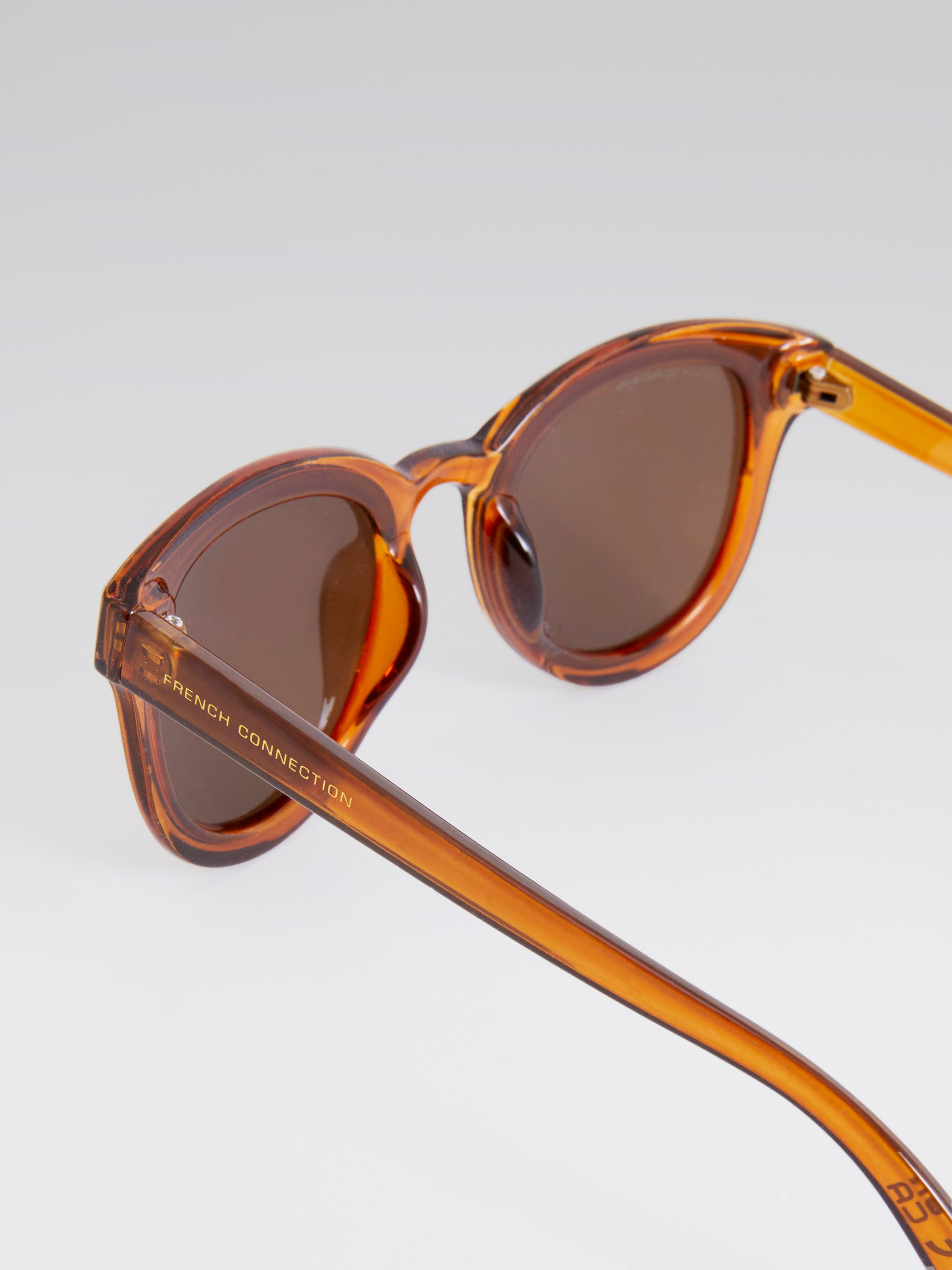 Round Sunglasses Tan | French Connection UK