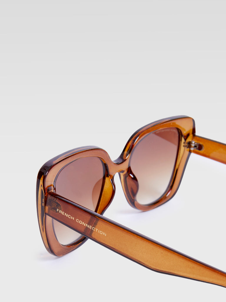 Glam Cat Eye Sunglasses Tan | French Connection UK