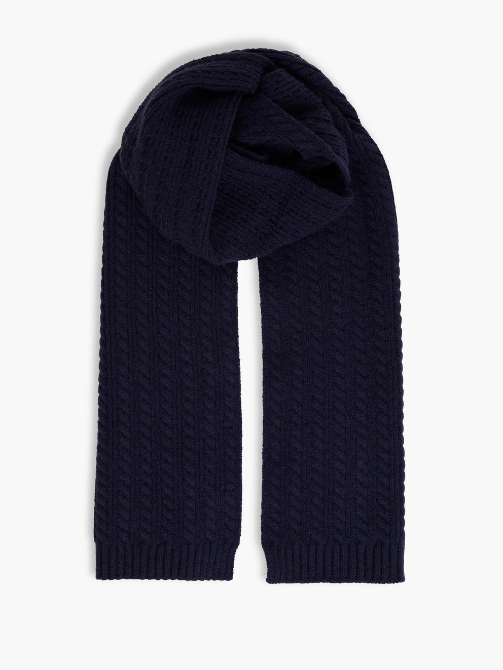 Cable Knit Scarf Navy Blue | French Connection UK