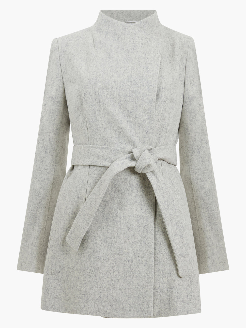 Platform Felt Crossover Coat Dove Grey | French Connection UK