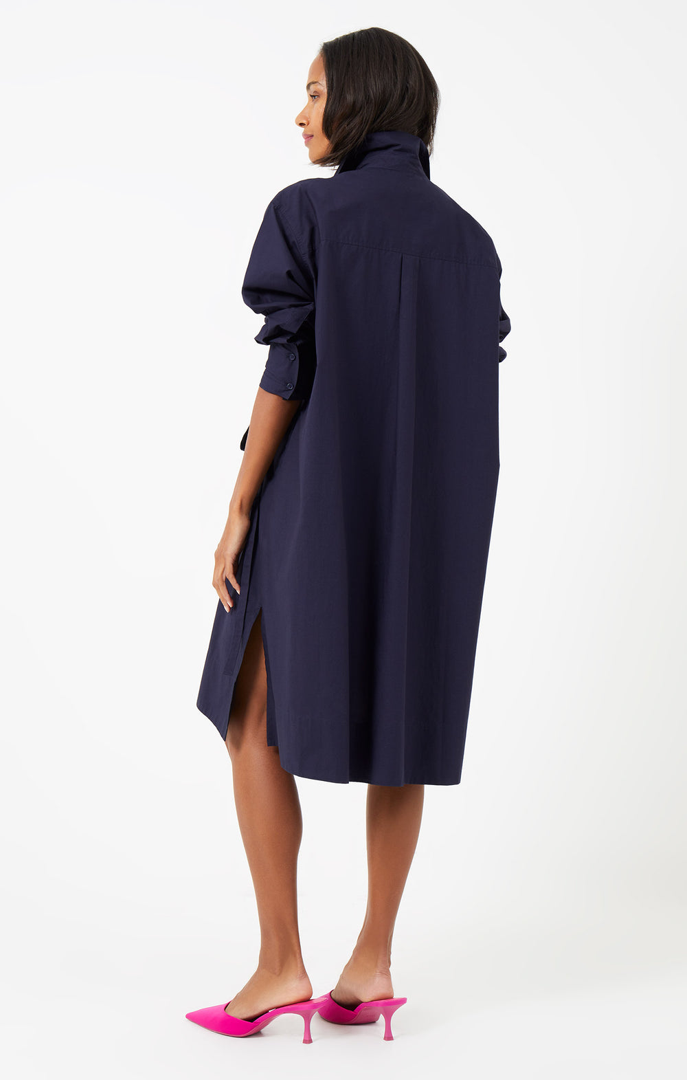 Rhodes Poplin Shirt Dress Marine | French Connection UK