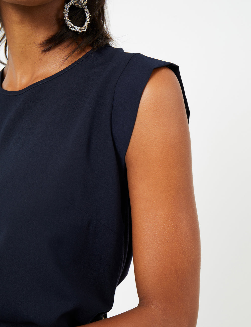 Polly Plains Capped Top Utility Blue | French Connection UK