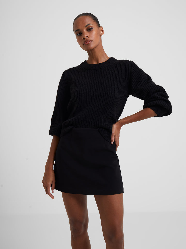 Vhari Knit Rib Crew Neck Sweater Black | French Connection UK