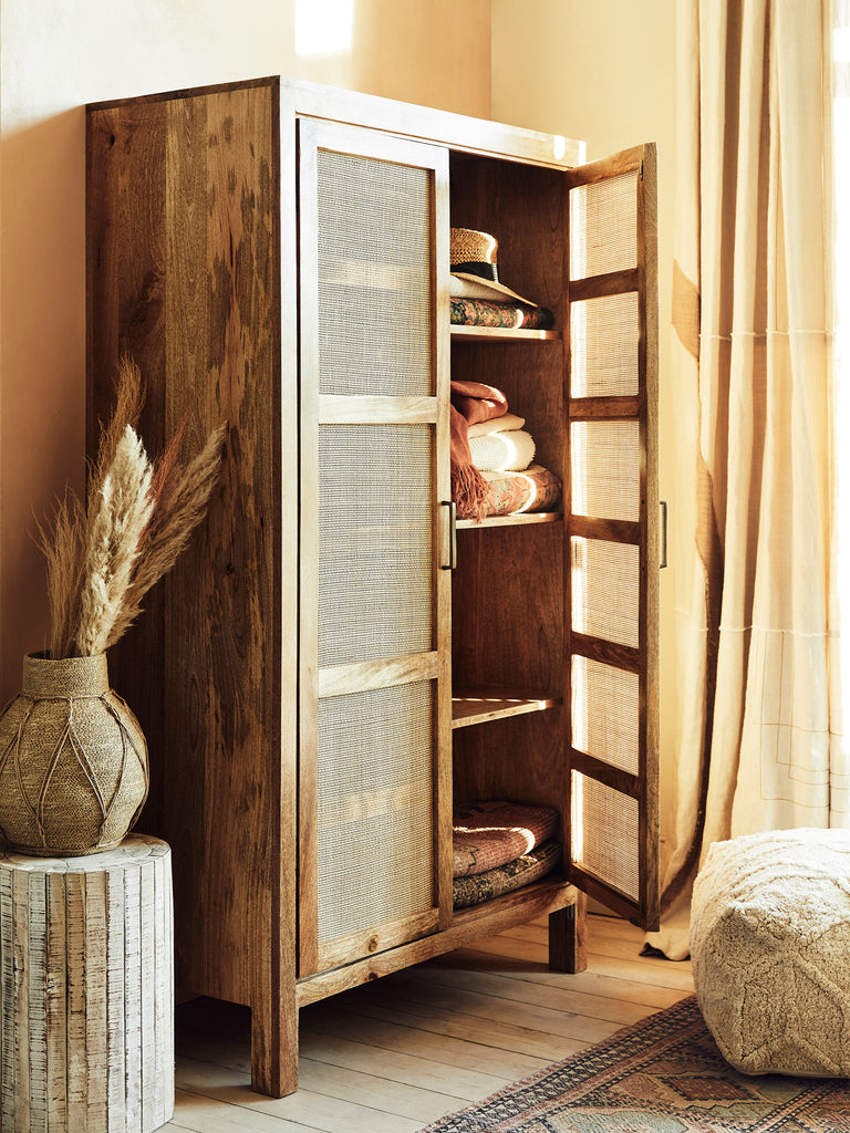 French connection rattan cabinet store