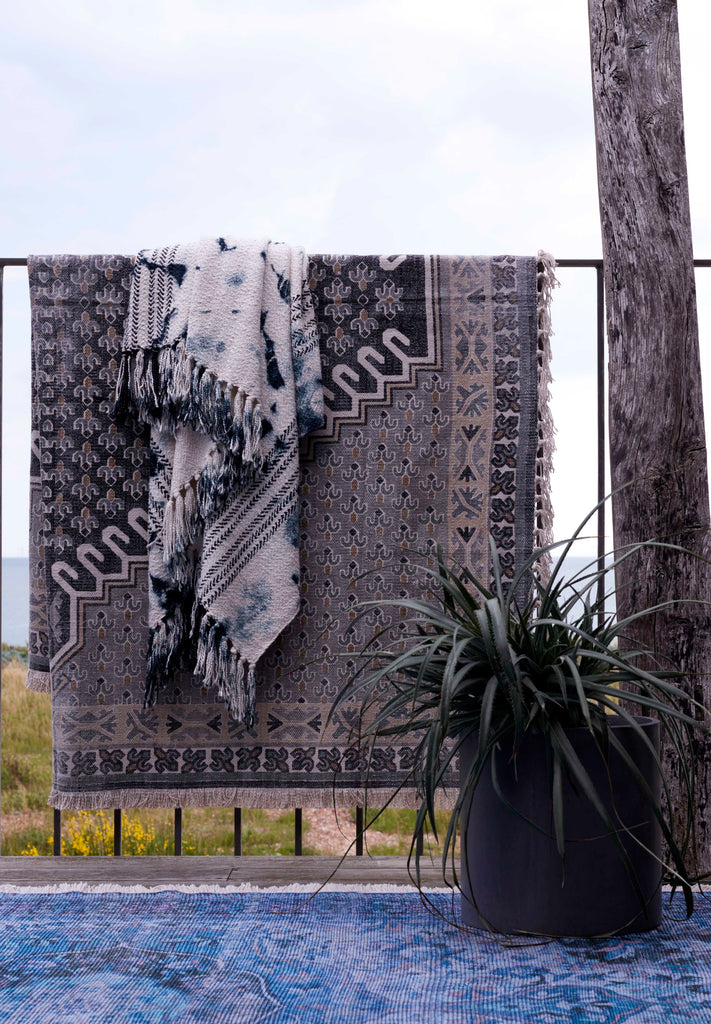 Extra Large Poppy Rug Blue Navy | French Connection UK