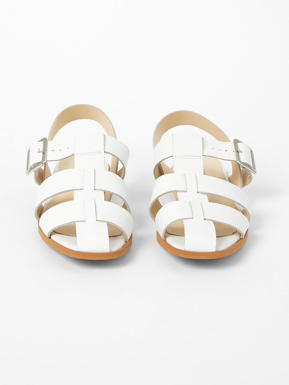 S+W x Luisa Fisherman Caged Sandals White | French Connection UK