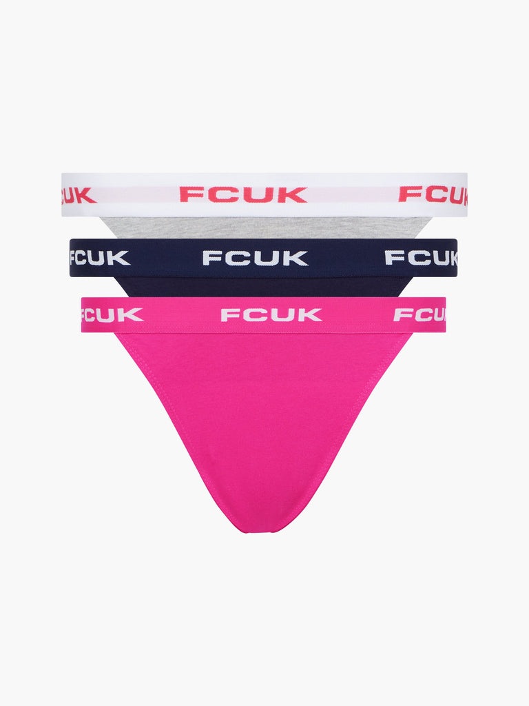 3 Pack FCUK Logo Tanga Briefs | French Connection UK