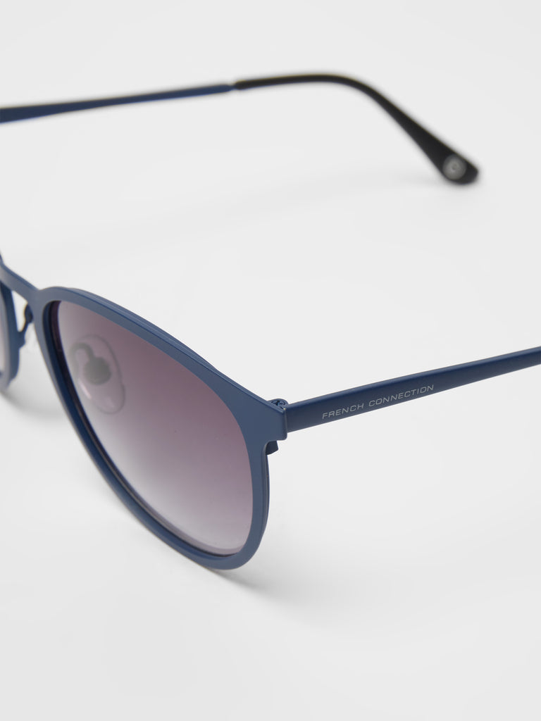 Preppy Round Sunglasses Utility Blue | French Connection UK