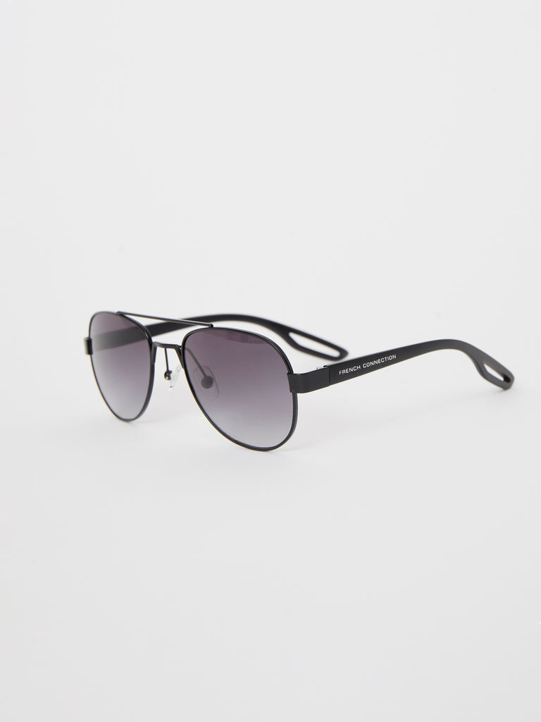 Metal D-Frame Sunglasses Black | French Connection UK